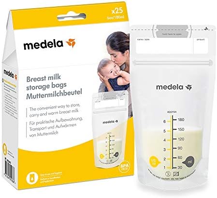 Medela Set of 180 ml Breast Milk Storage Bags - Pack of 25 BPA-free ...
