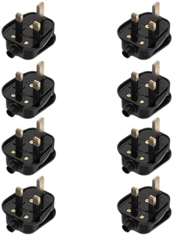 UK 13 A Fused Mains Plugs, 3 Pin Electric Plugs with Cord Grip ...