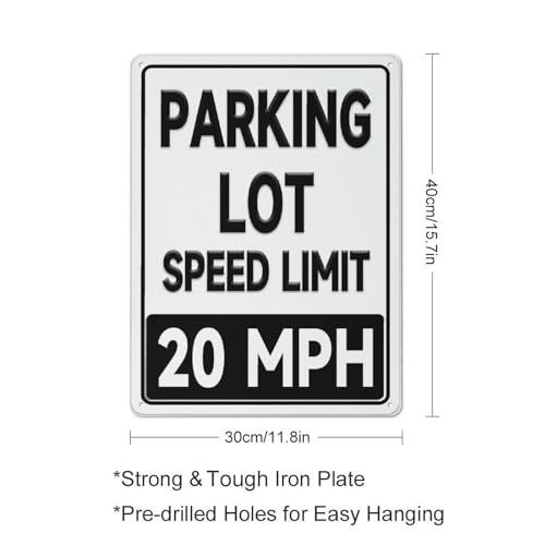 Metal Sign Parking Lot Speed Limit Signs 20 Mph Aluminum Sign Indoor ...