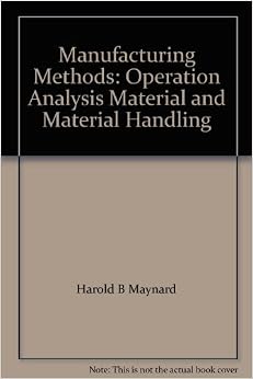 Manufacturing Methods: Operation Analysis Material and Material ...