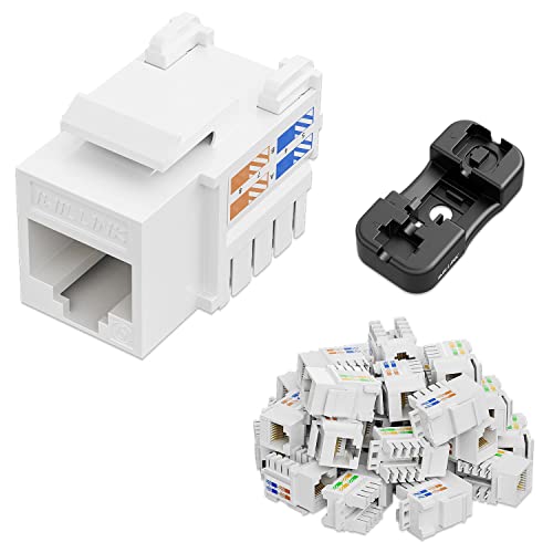 Iwillink 10Gbps Cat6 Keystone Jack, RJ45 Keystone Jack 25-Pack and ...