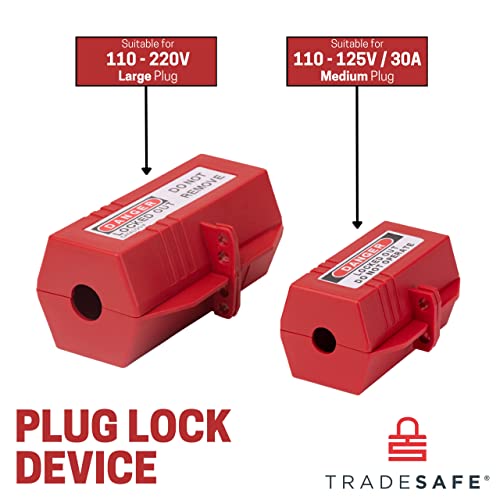 TRADESAFE Plug Lock for Lockout Tagout, 220 Volt Power Cord Lockout ...