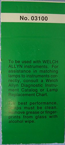 Welch Allyn 03100-U Halogen Lamp, Shape - Want It All