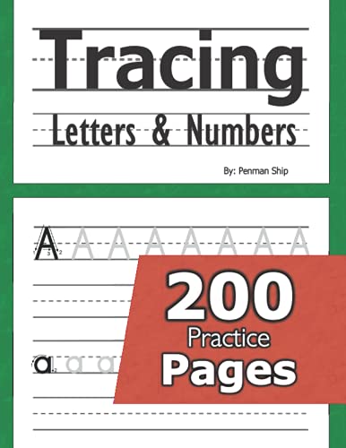 Tracing Letters and Numbers : 200 Practice Pages: Workbook for ...