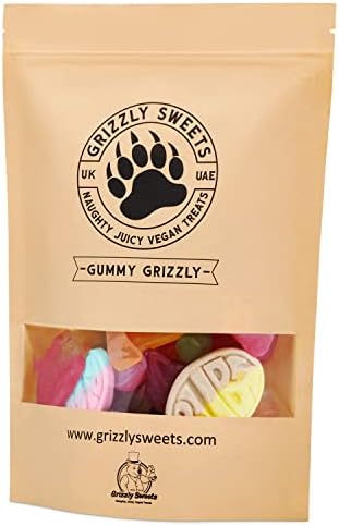 Grizzly Sweets Gummy Grizzly Vegan Jelly Candy, Made in The UK (498g ...