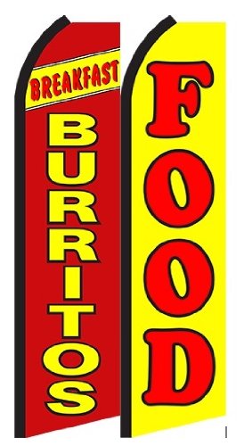Amazon.com : Breakfast Burrito Food Standard Size Swooper Feather Flag ...