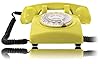 Yellow Rotary Retro Phone with Classic Spanish Telecoms Rotary Dial ...