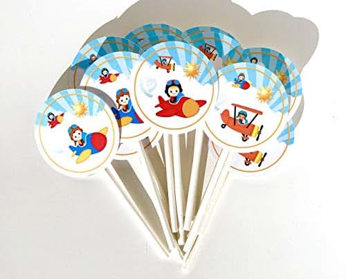 Amazon.com: Pilot Cupcake Toppers 12 Pcs - Aviator Cake Picks Baby ...