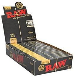Raw Black Classic Rolling Papers 1 1/4 24 Pack: Amazon.ca: Health ...