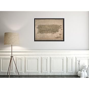 Amazon.com: One Treasure Limited Puerto Rico Map: Wall Decor: Posters ...
