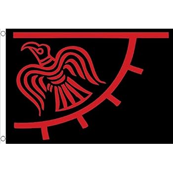Amazon.com : Scandinavian Viking Raven Flag 3 x 4 Foot Red and Black ...