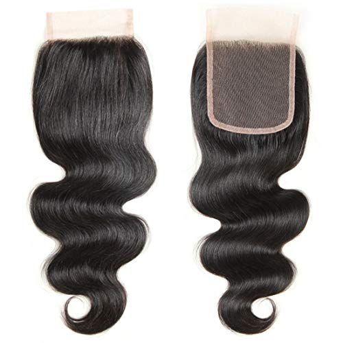 Feibin Brazilian Body Wave Human Hair Lace Closure 10 Inch Virgin Human ...