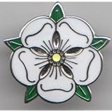 Yorkshire Rose - White rose of york - Quality enamel lapel pin badge ...