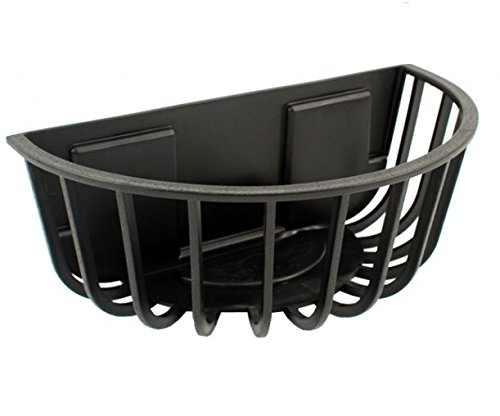 2 x Heritage Half Round Hay Manger Plastic Wall Planter Plant Pot Ebony ...
