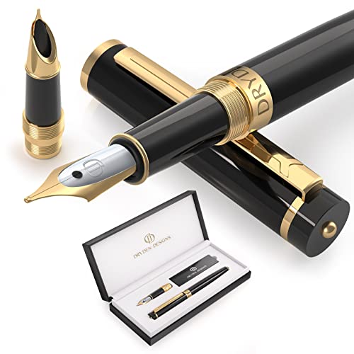 Dryden Designs Fountain Pen - Medium Nib and Fine Nib | Includes Luxury ...