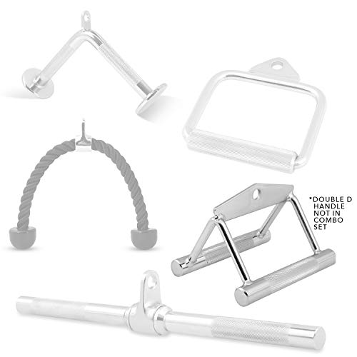 Day 1 Fitness Double-D Row Handle, Stainless Steel with Fully Knurled ...