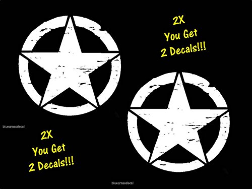 Buy GET 2 DECALS Distressed Star Jeep Willys Deer Hunting Bowhunting ...