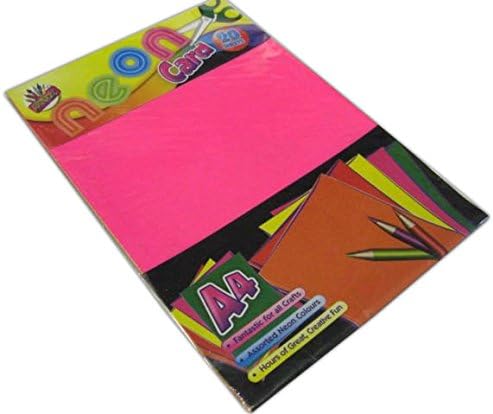 20 SHEETS A4 NEON CARD: Amazon.co.uk: Kitchen & Home