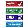 4 Pack Wash Rinse Sanitize Sink Labels, Waterproof Sticker Signs ...