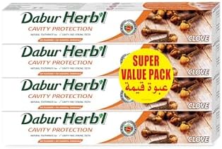 Dabur Herbal Cavity Protection Clove Toothpaste 4x100g | Enriched with ...