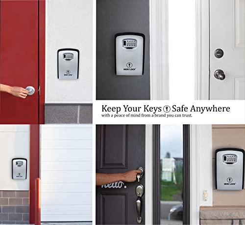 Iron Lock® - XXL Key Lock Box Wall Mount for Keys 4 Digit Combination ...