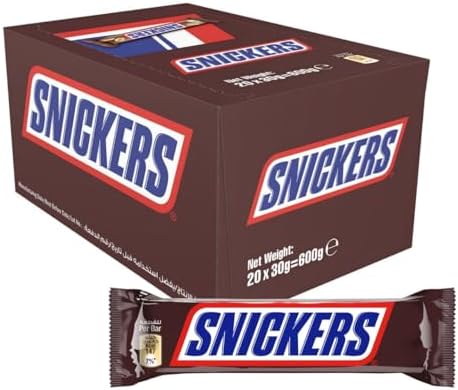 Snickers Chocolate Original, Pack of 20x30g, Nutritious Chocolate with ...