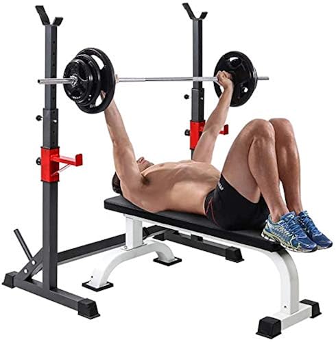 KEO Upgrade Barbell Rack 550LBS Max Load Adjustable Sturdy Steel Squat ...