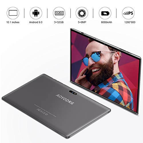 Tablet 10 inch, Android 9.0 GO Edition Tablets with Wireless Keyboard ...