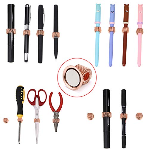 BTSKY Stainless Steel Magnetic Pen Holder Clips- Strong Magnetic Pen ...