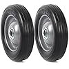 (2-Pack) AR-PRO 6” x 1.5” Flat Free Solid Rubber Wheel Assemblies ...