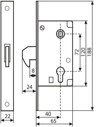KOTARBAU® Hook Sliding Gate Mortice Lock 72/40 Guide Bolt Lock Box ...