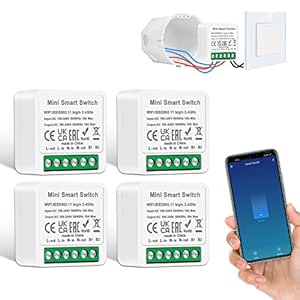 4 Pieces CNBINGO Smart Light Switch Module 1 Way/2 Way, Mini DIY WLAN ...