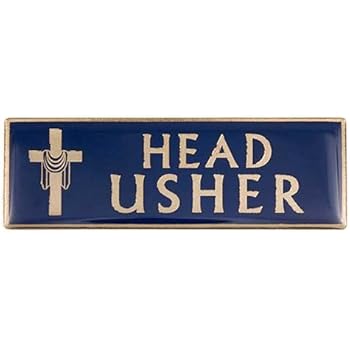 Amazon.com : Head Usher Magnetic Badge Gold & Blue for Church : Office ...