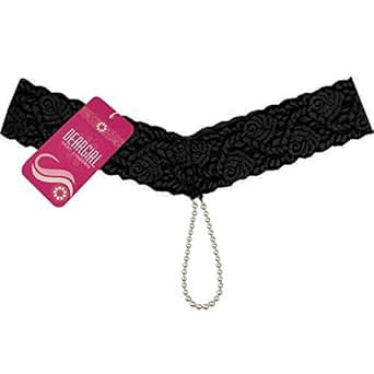 Amazon.com: Deargirl Sexy Lace Creations Pearl G-String (Black) One ...