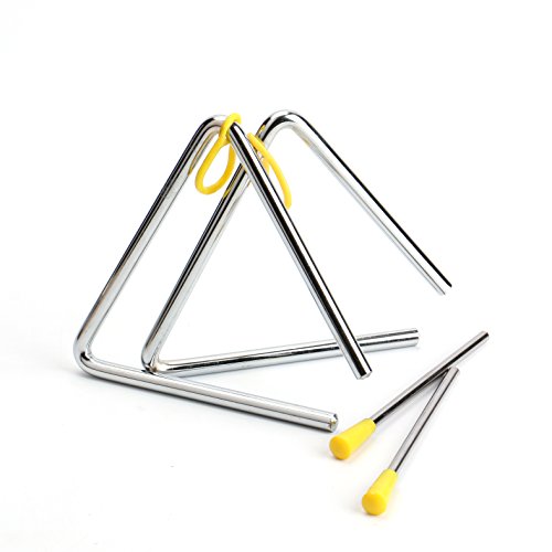 Foraineam 2 Pack 5 Inch Hand Percussion Instrument Triangles with ...