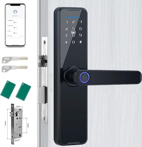 Electronic Fingerprint Door Lock, Unlock with Fingerprint, Code, Card ...