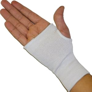 2 x White Elasticated Hand Palm Support Brace Bandage Sleeve Wrist Aid ...