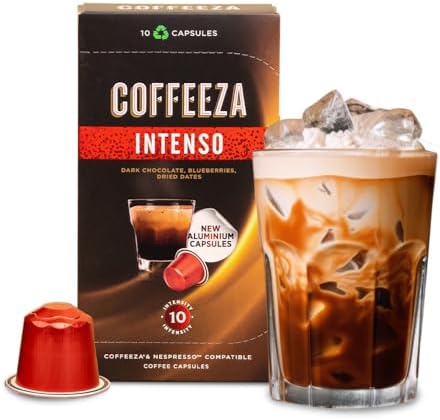 COFFEEZA Intenso Aluminium Capsules, Intensity 10, Nespresso Compatible ...