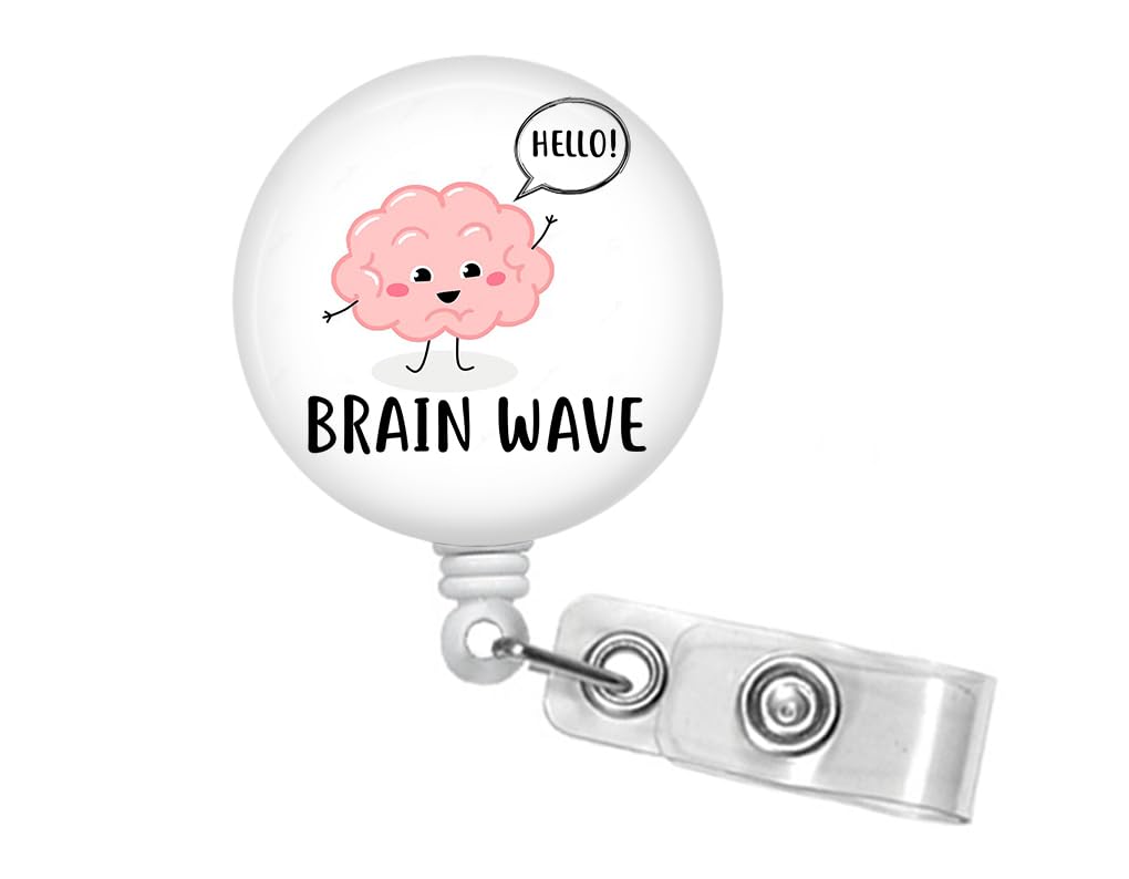 Mua Brain Wave Neurology Badge Reel - Retractable 1.5" Badge Clip ...