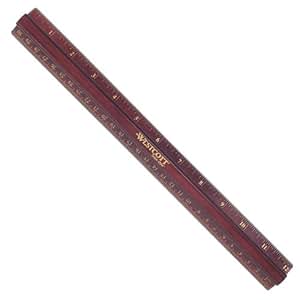 Amazon.com : Westcott Mahogany Finger Grip Ruler With Metal Edges, 12 ...