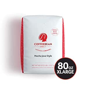 Amazon.com : Coffee Bean Direct Mocha Java Style, Whole Bean Coffee, 5 ...