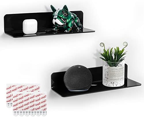 OAPRIRE Black Floating Shelves Set of 2, 12 Inch Command Strip Shelf ...