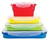Thin Bins Collapsible Containers – Set of 4 Rectangle Silicone Food ...