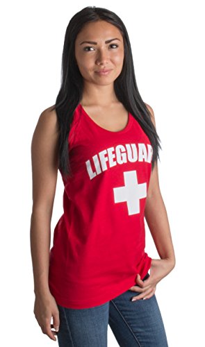 Lifeguard | Red Adult Lifeguarding Uniform Costume Unisex Tank Top Men ...