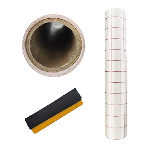 wall26 12"x15' Clear Vinyl Transfer Paper Tape w/Red Alignment Grid ...