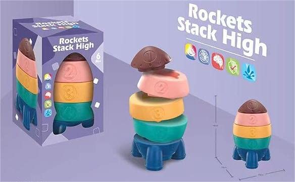 Rocket Stacker Toy for Kids, Toddlers, Babies - Baby Teether Toys ...