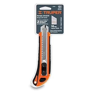 TRUPER CUT-6X 18 mm Snap-Off Knife, w/ Grip and Steel Blade Track ...