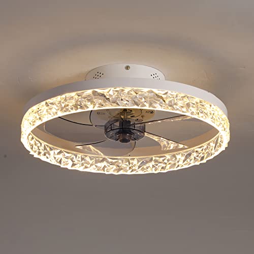 19.7" Modern Ceiling Fans with Lights and Remote, Dimmable Low Profile ...