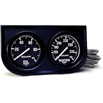 Amazon.com: AUTO METER 2392 Autogage Black Oil/Water Gauge with Steel ...