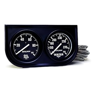 Amazon.com: Auto Meter 2392 Autogage Black Oil/Water Gauge with Steel ...